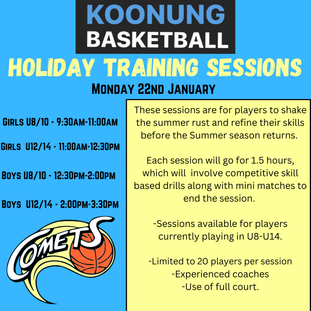 SUMMER HOLIDAY CAMPS – JANUARY – Koonung Comets Basketball Club